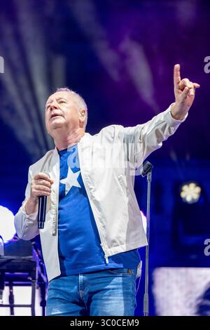 Jim Kerr vocal during the Music Concert Simple Minds - 40 Years of Hits ...