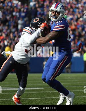 Buffalo Bills tight end Jackson Hawes (85) celebrates after scoring a ...