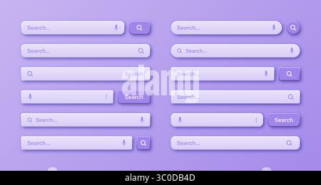 Colorful 3d search bar templates. Internet browser engine with search ...
