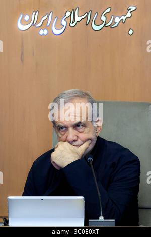 Iranian President Masoud Pezeshkian chairs a cabinet meeting Iranian ...