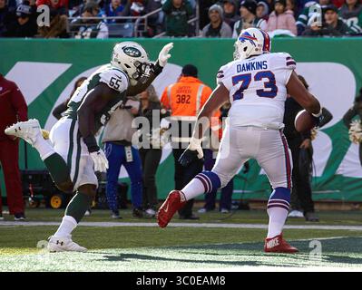 Buffalo Bills tackle Dion Dawkins (73) runs out for introductions ...