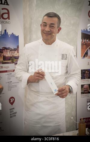 Showcooking by the Michelin stars winner chef Fabrizio Ferrari for the ...