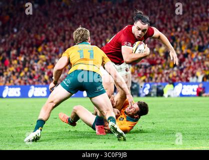 James Lowe of the British & Irish Lions, left, and Australia's Tom ...