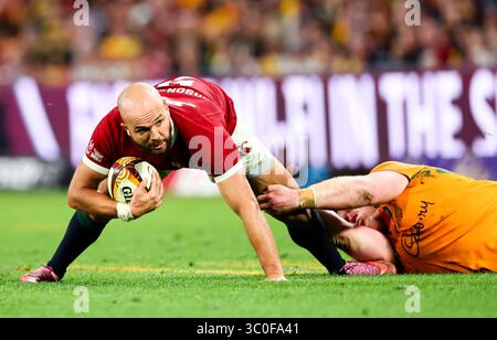 Jamison Gibson-Park of the British & Irish Lions passes the ball during ...