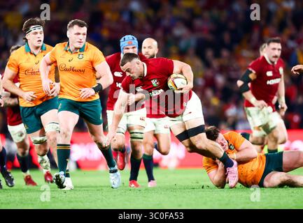 Ben Earl of the British & Irish Lions runs with the ball during the ...