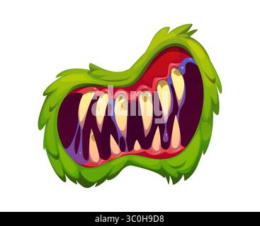 Spooky Monster Jaw Isolated on White Background. Horror background for ...