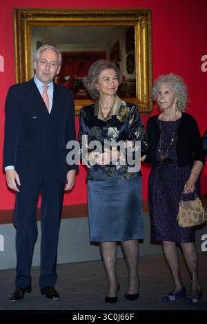 Spanish Queen Sofia and Duchess of Alba attend the Visit the exhibition ...