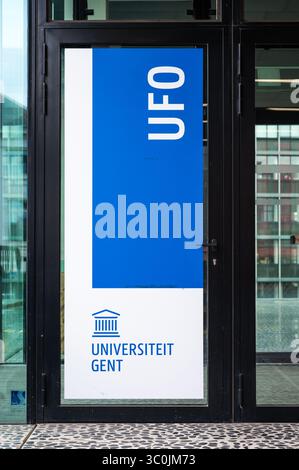 The Universiteit Gent campus UFO building at the University of Ghent ...