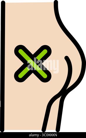 Hip joint kinesio tape strips icon. Joints and ligaments support ...