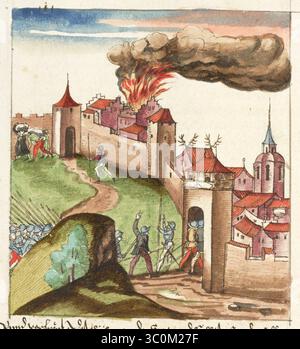 A scene from the Burgundian Wars (1474-1477) a series of conflicts in ...