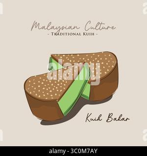 Vector illustration of famous Malaysian traditional dessert kuih ...