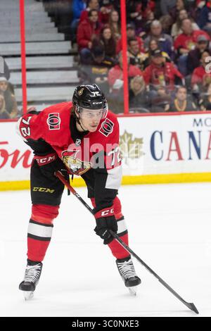 Ottawa Senators defenseman Thomas Chabot (72) prepares to score on ...