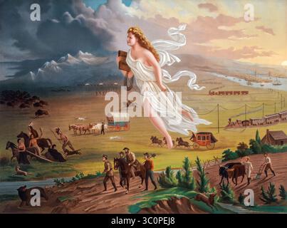 American Progress, painting by John Gast, 1872 Stock Photo - Alamy