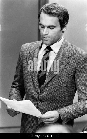 Italian actor Terence Hill (Mario Girotti) sitting and looking happy on ...
