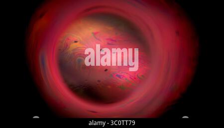 Cosmic flow lens. Blur round prism. Blue gray stream with particles ...