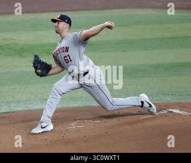 Houston Astros starting pitcher Colton Gordon (61) reacts after ...