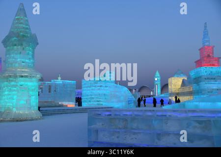 Harbin Ice-Snow World in Harbin City, northeast China's Heilongjiang ...