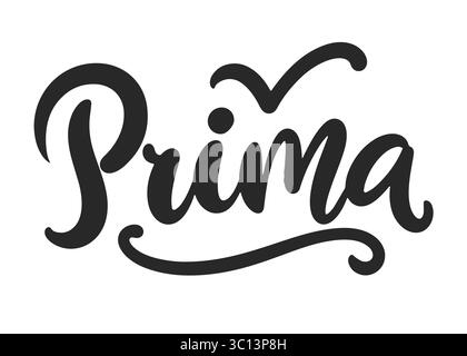 Prima Ballet Lettering Composition Vector Calligraphy Stock Vector ...