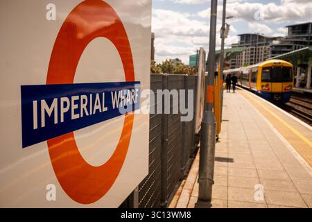 LONDON- JULY 16, 2025: Imperial Wharf Station in Chelsea Harbour area ...