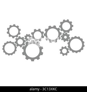 Gear, cogwheel vector icons, infographic template, set of flat design ...