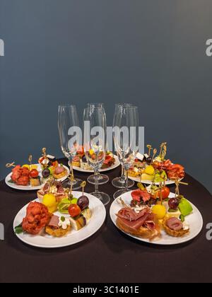 Delicious Assortment of Gourmet Appetizers Served on Elegant Wooden ...