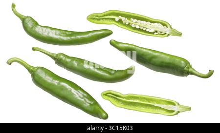 Lumbre green chili peppers or Hatch Double-X Hot chiles. Numex or New ...