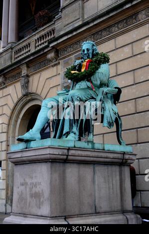 Statue of Ludvig Holberg danish play writer infron of danish royal ...