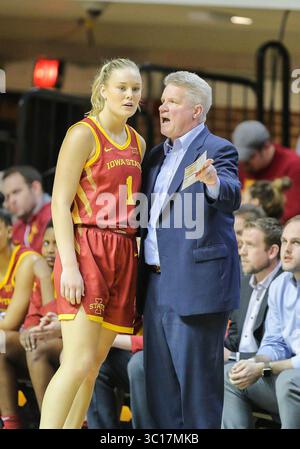 Iowa State head coach Bill Finnelly speaks to the media during Big 12 ...