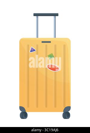 Yellow suitcase. Rolling travel bag flat icon Stock Vector Image & Art ...