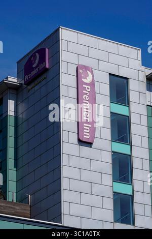 Premier inn hotel Corporate logo signs in Barnsley, South Yorkshire ...