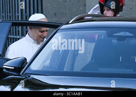 Pope Leo XIV leaves his residence in Castel Gandolfo, on the outskirts ...