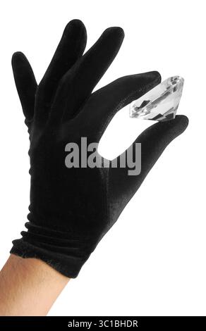 Diamond jewel in hand, isolated on white background Stock Photo - Alamy