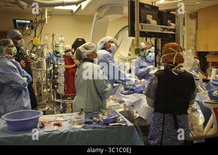 Aortic valve replacement surgery on of human heart final surgical ...