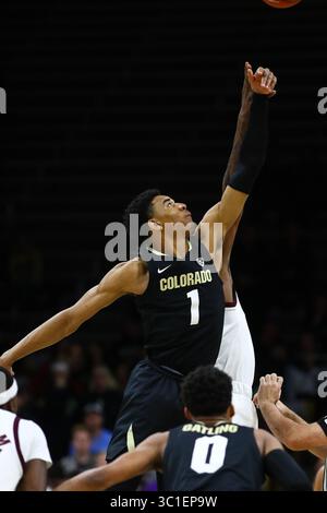 Colorado guard Tyler Bey (1) in the first half of an NCAA college ...