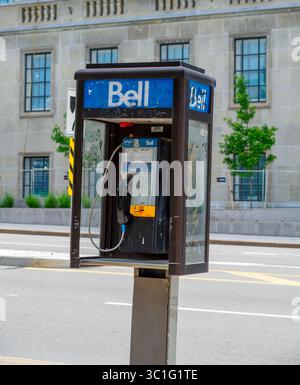 A Bell Canada public telephone booth, Montreal, Canada Stock Photo - Alamy