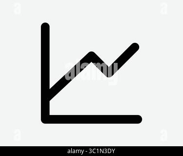 Outline bar graph with upward arrow vector isolated on white background ...