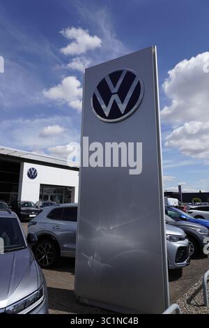VW Volkswagen cars dealership Corporate logo signs in Barnsley, South ...