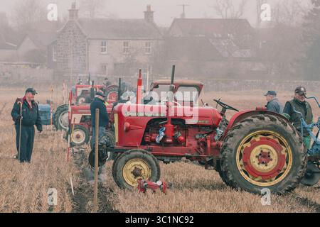 Vintage tractor plough match near Milnathort in Scotland Stock Photo ...