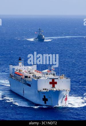 July 22, 2025 - Caribbean Sea - The Mercy-class hospital ship USNS ...