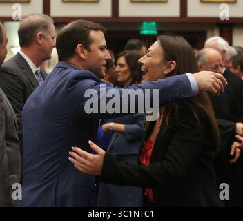Rep. Chris Sprowls, R-Palm Harbor, left, confers with Rep. Jay Trumbull ...