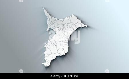 Minimalist Map of Chiba Japan Prefecture with Borders Stock Photo - Alamy