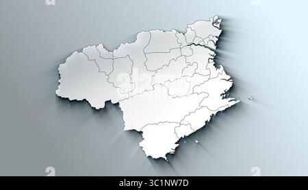Minimalist Map of Tokushima Japan Prefecture with Borders Stock Photo ...