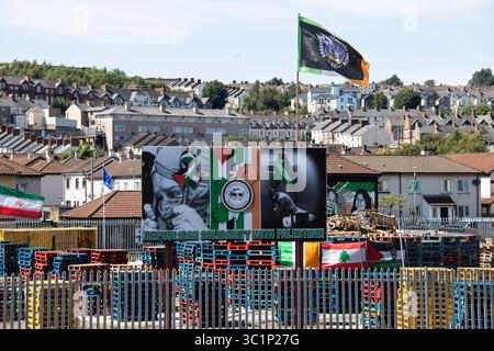 Controversial Bonfire in Derry's bogside under construction, with ...
