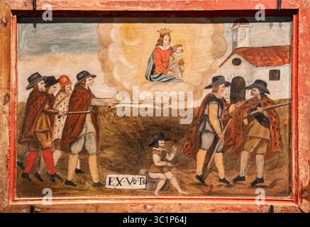 Catholic offering from the 17th-18th century, ex-voto, painting on ...