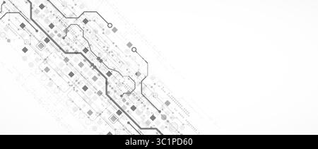 Technological background in gray colors. Used technical lines and a ...