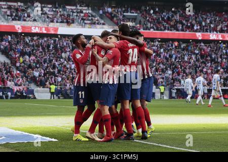 Atletico de Madrid's players celebrate a goal during Champions League ...