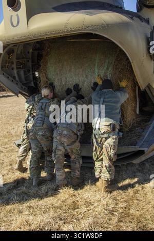 Nebraska Army National Guard Soldiers take off in a UH-60 Blackhawk ...