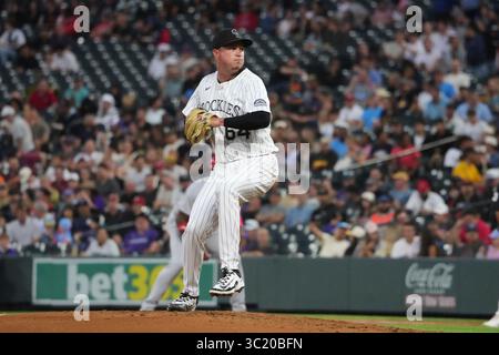 July 22 2025: Colorado pitcher Seth Halvorsen (54) throws a pitch ...