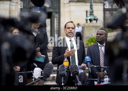 Ralph Regenvanu, Vanuatu's minister for climate change, speaks during a ...