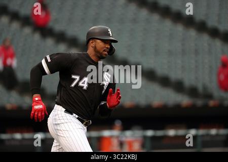 Chicago White Sox's Eloy Jimenez looks towards the field during ...